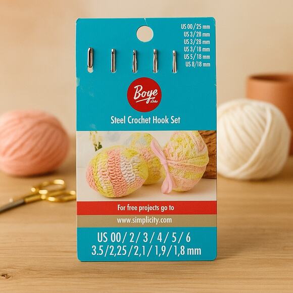 Boye | Office | Vintage Boye Aluminum Crochet Hook Set 5 Hooks Sizes 0 ...